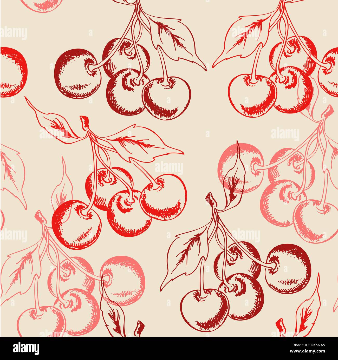 vector cherry seamless pattern Stock Vector Image & Art - Alamy
