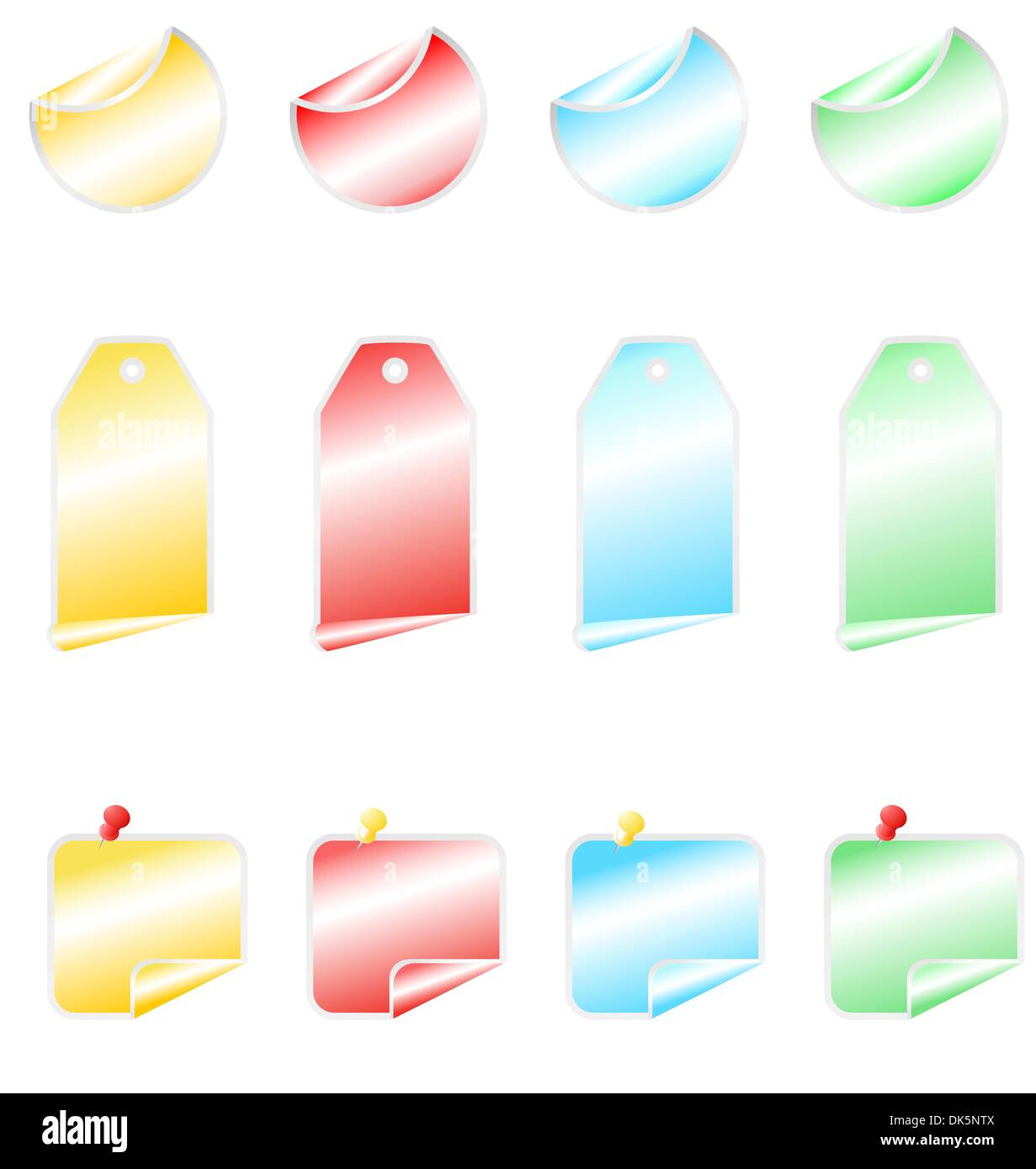 colored shining stickers with bend corners Stock Vector Image & Art - Alamy