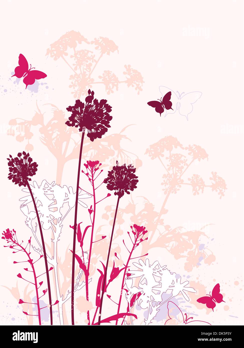 floral background with red flowers Stock Vector Image & Art - Alamy