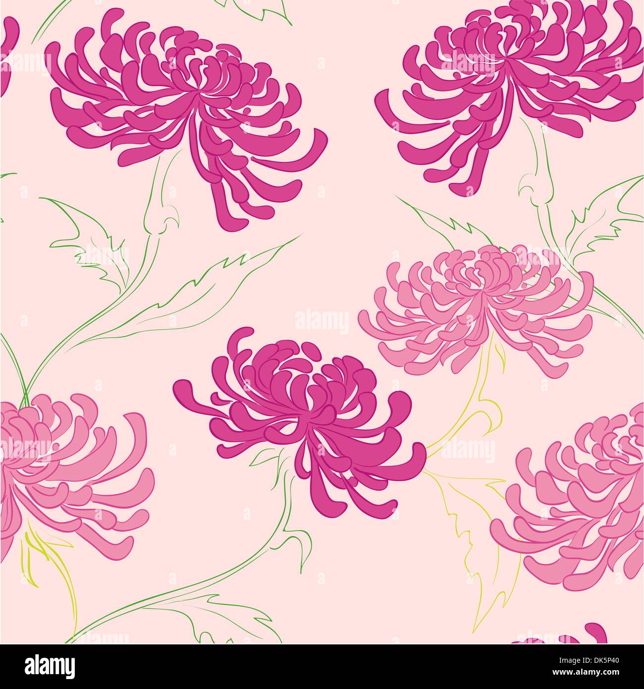 hand drawing seamless pattern with flowers Stock Vector Image & Art - Alamy
