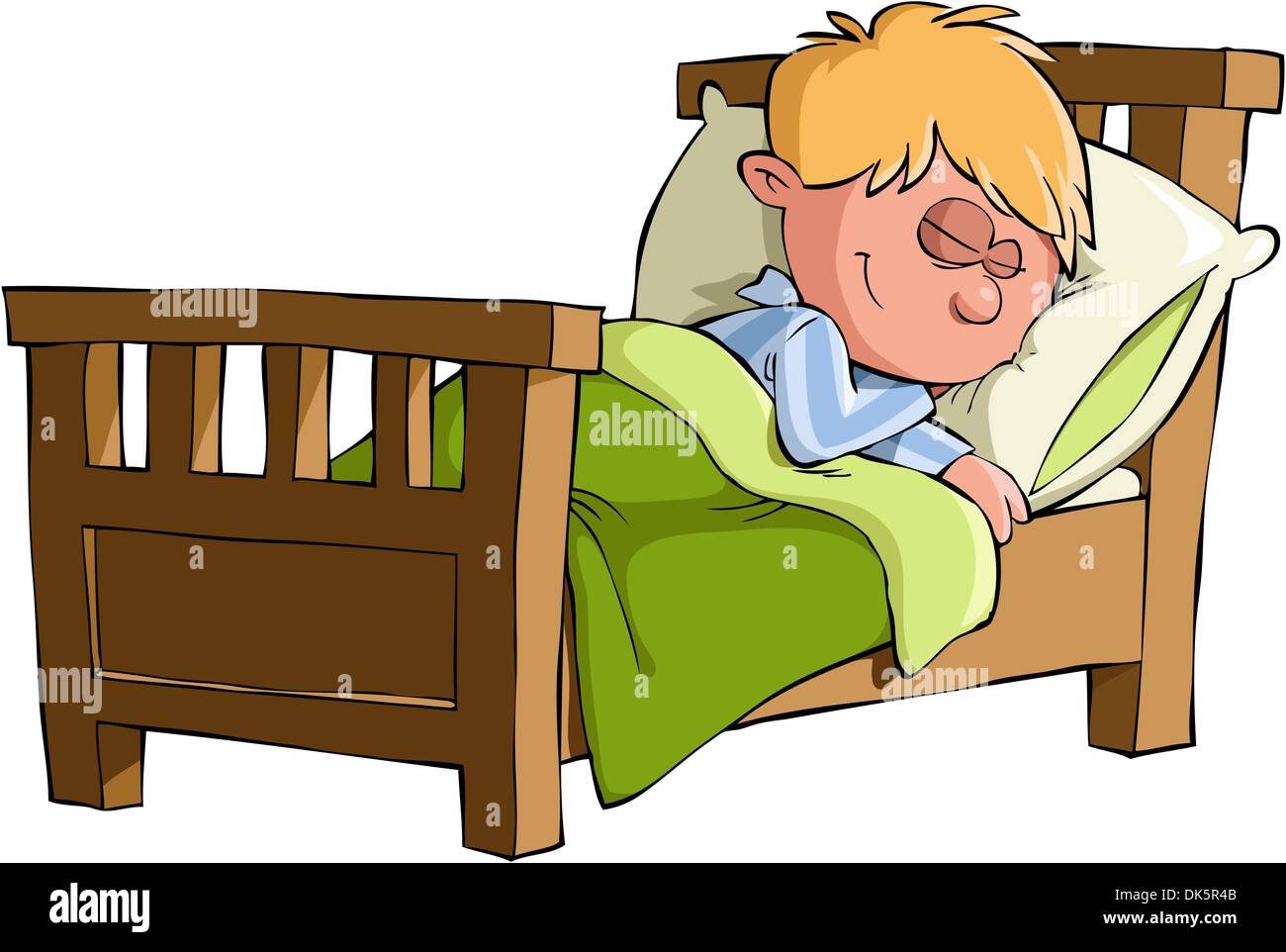 Cartoon Illustration Boy In Pajamas Stock Photos & Cartoon Illustration ...