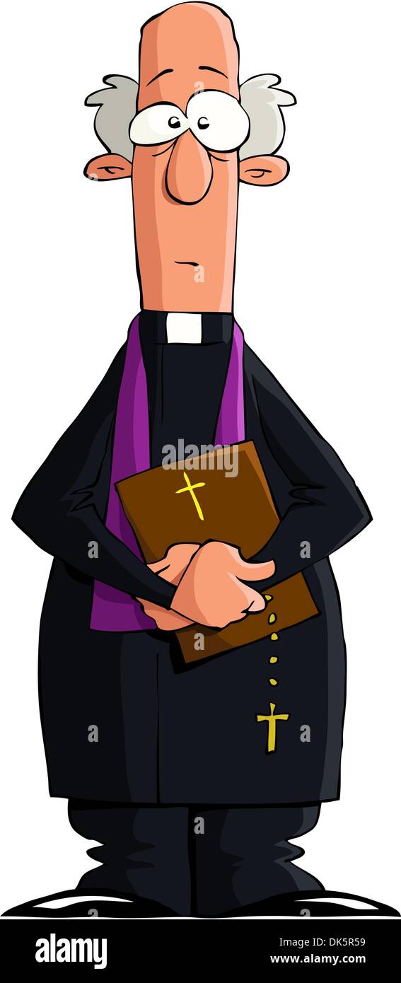 Cartoon catholic priest on white hi-res stock photography and images ...