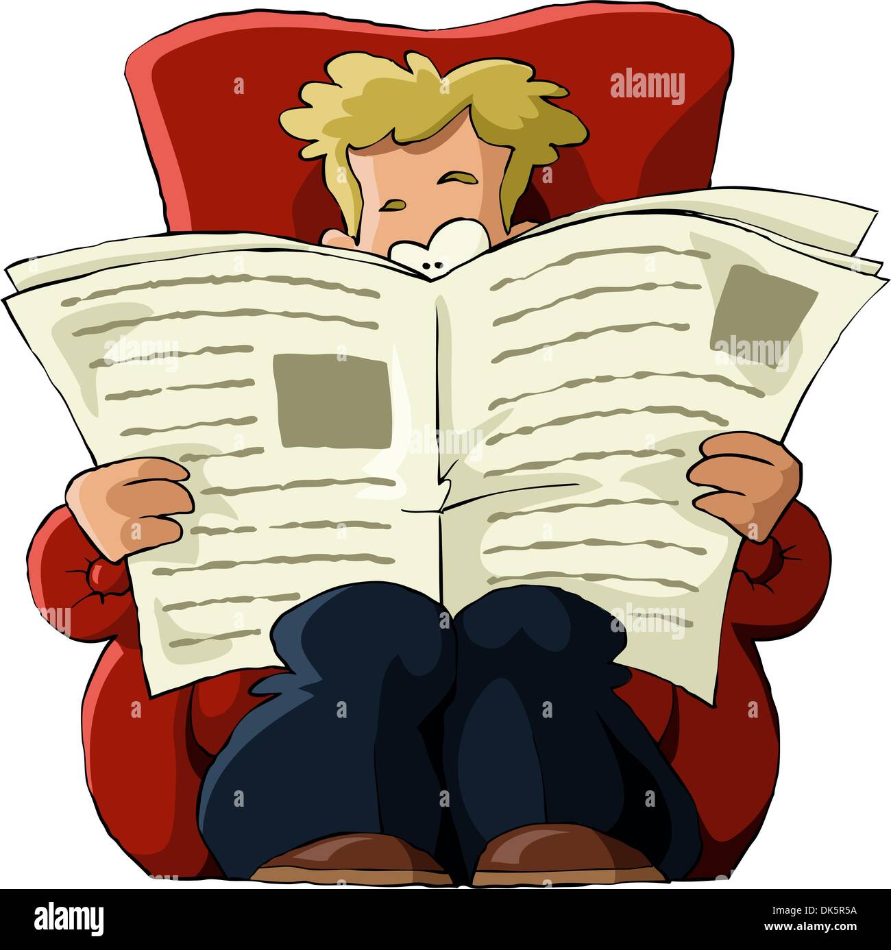 Adult reading in armchair Stock Vector Images - Alamy
