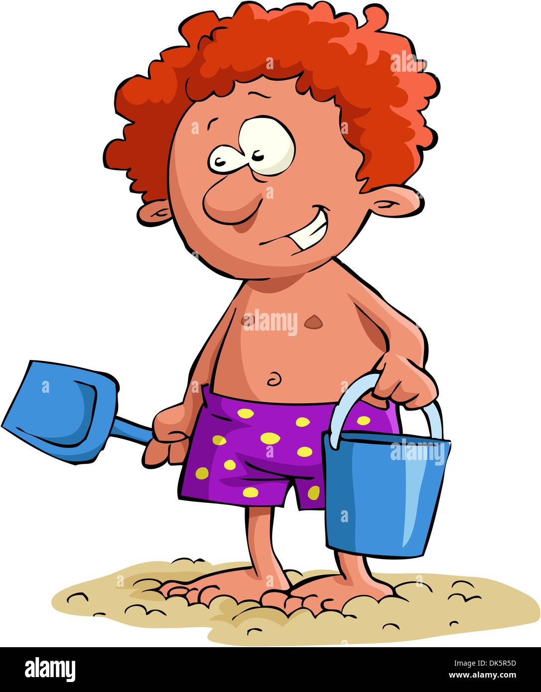 The boy in the sand, vector illustration Stock Vector Image & Art - Alamy