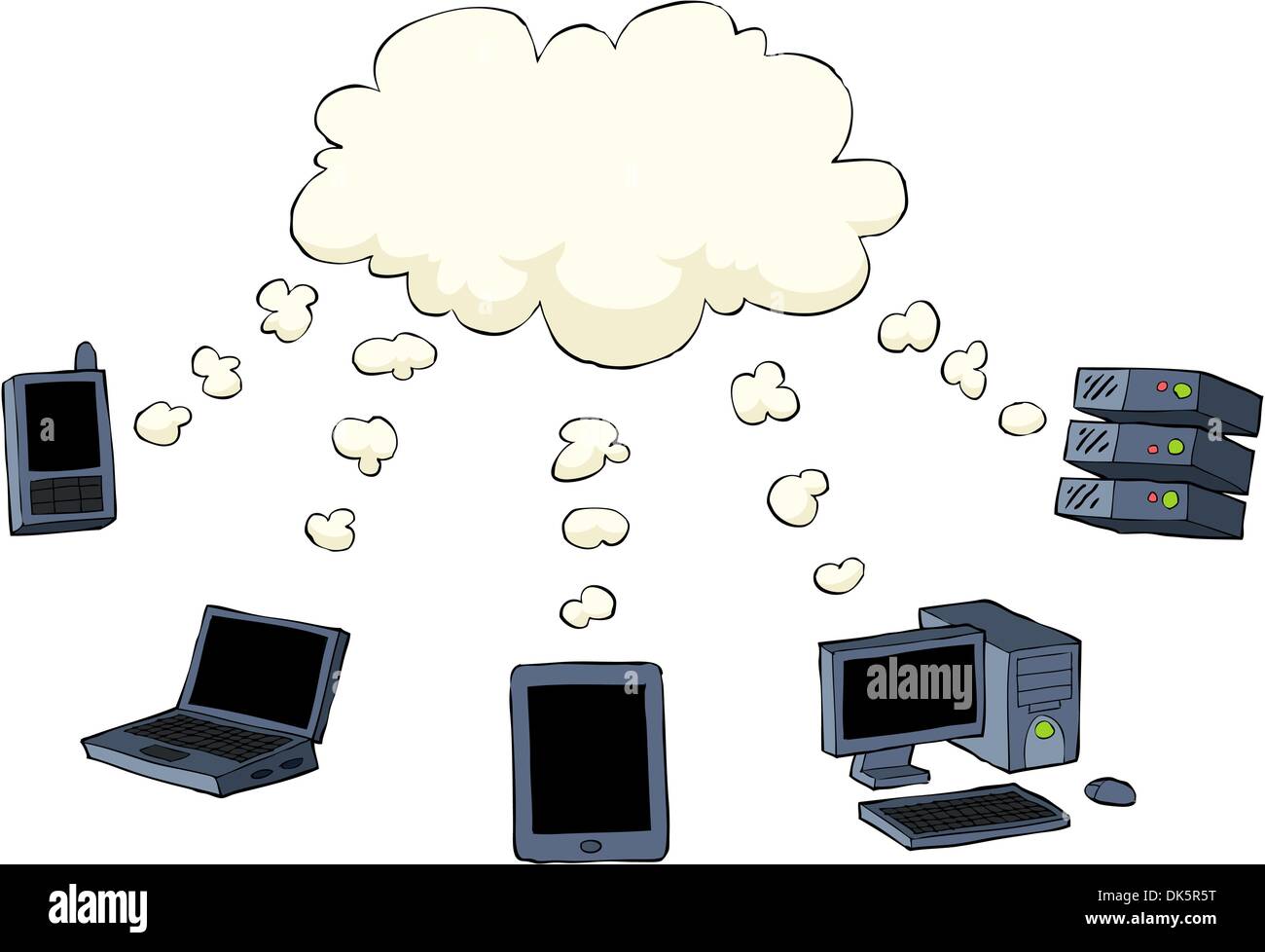 Cloud computing is on a white background, vector Stock Vector Image ...