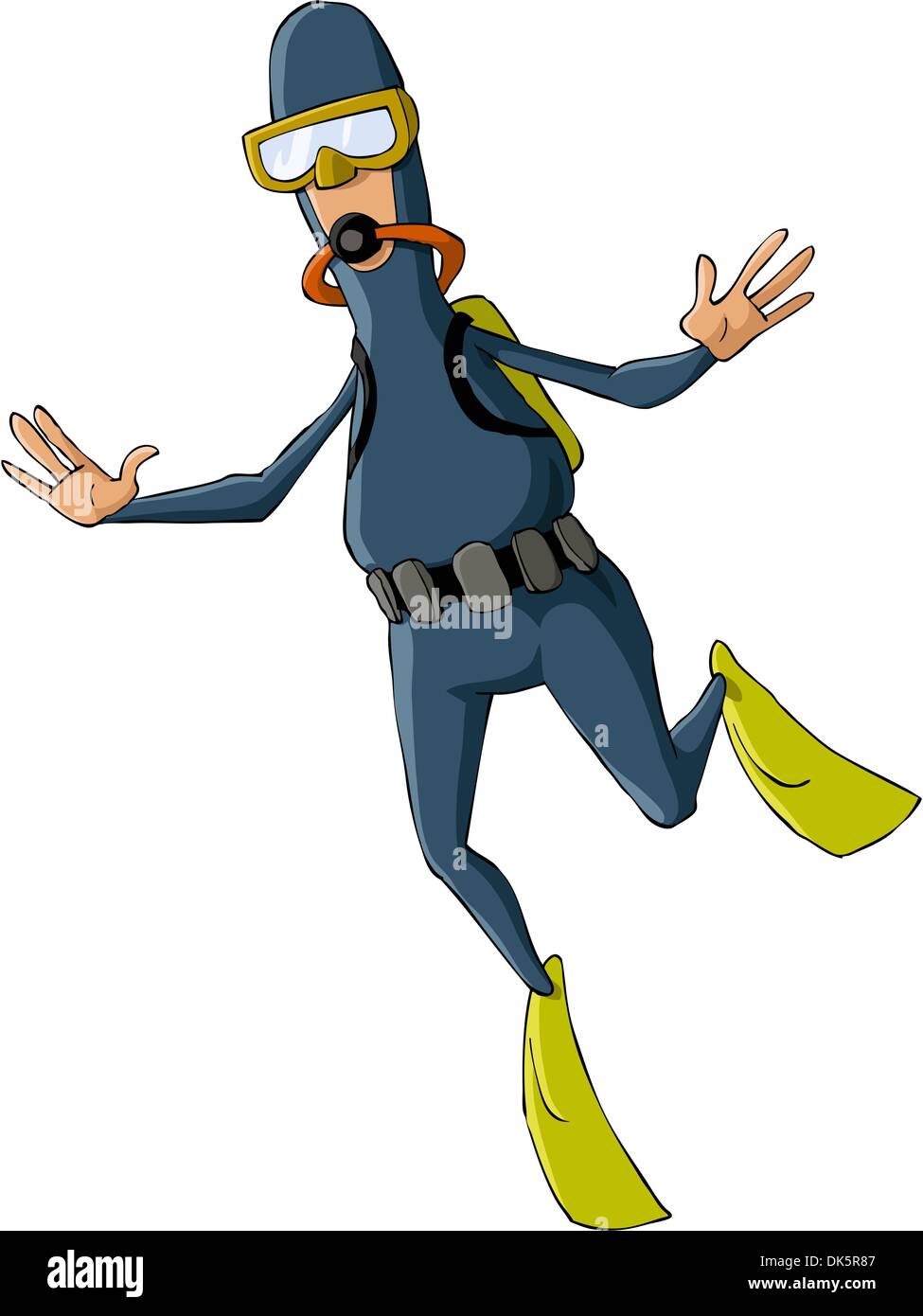 Diver on a white background, vector illustration Stock Vector Image ...
