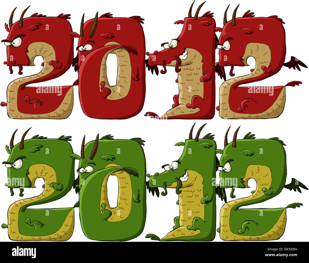 New 2012 dragon on a white background, vector Stock Vector Image & Art ...