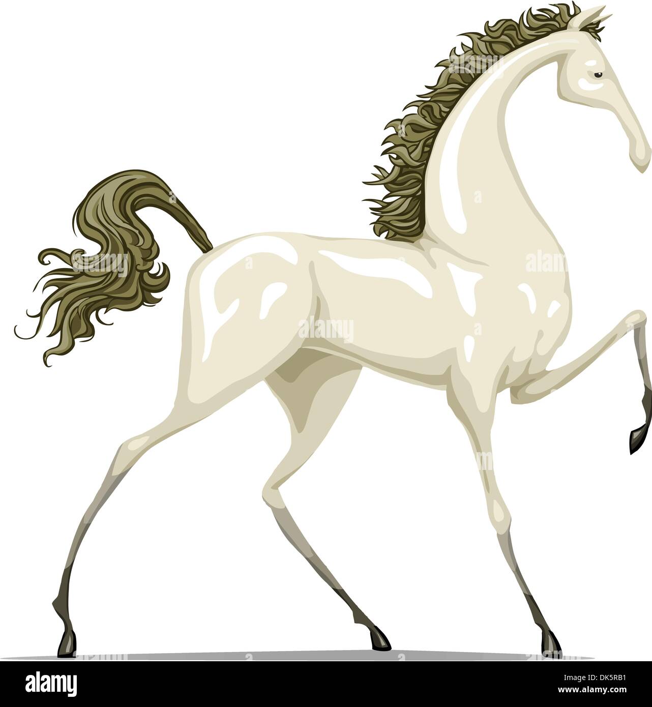 The white horse on a white background, vector Stock Vector Image & Art ...