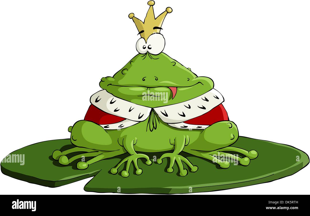 The frog king on a white background, vector Stock Vector Image & Art ...