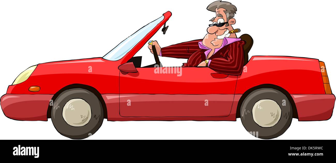 A man in a red car vector illustration Stock Vector Image & Art - Alamy