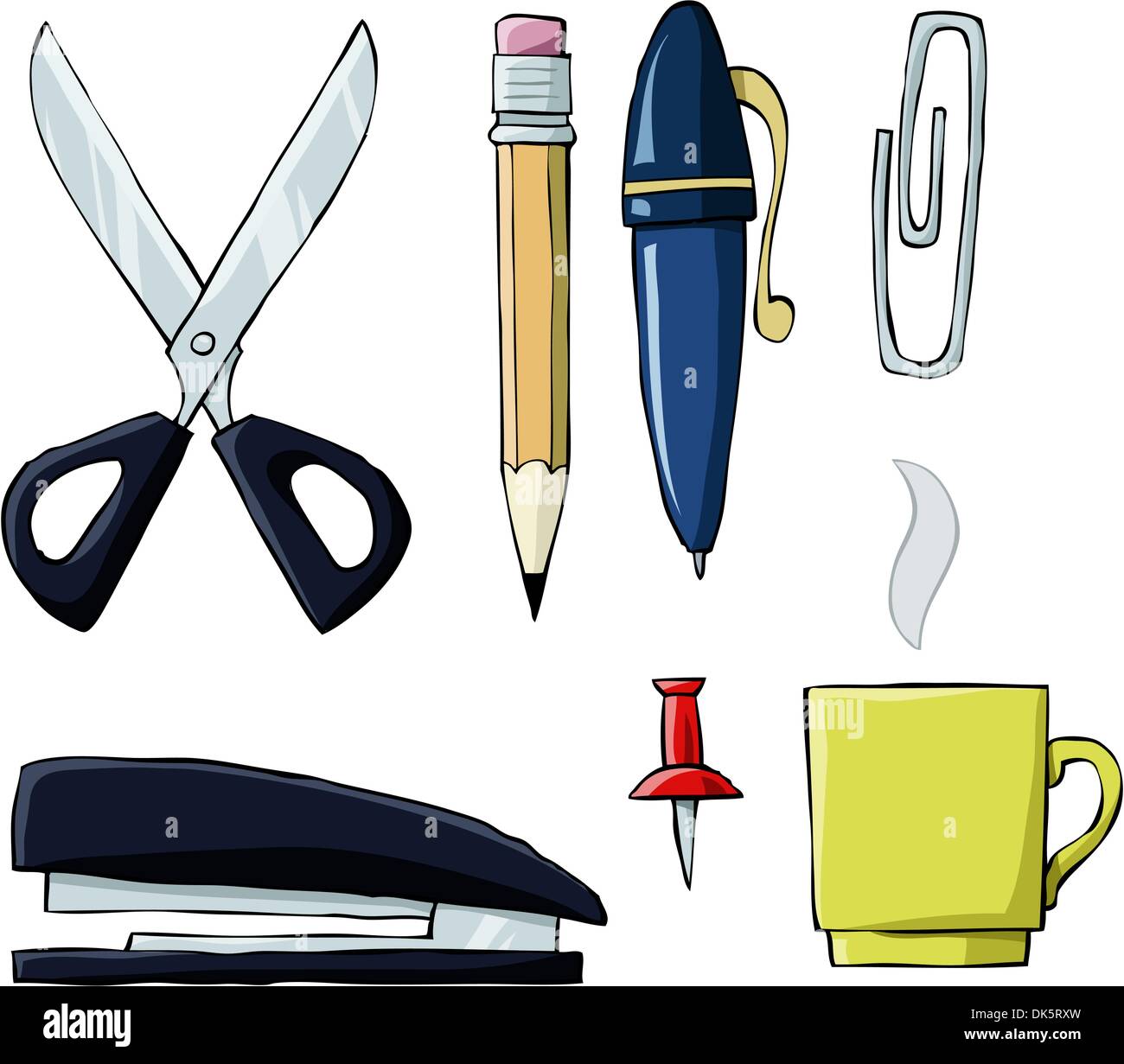 Office tools on white background, vector illustration Stock Vector ...