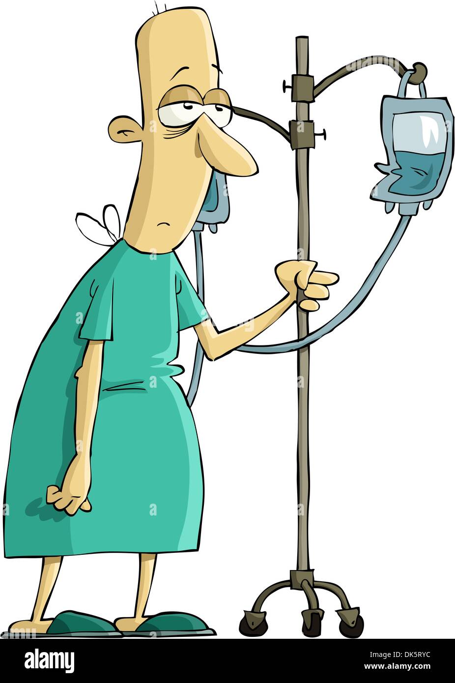 Hospital patient with a dropper, vector illustration Stock Vector Image ...