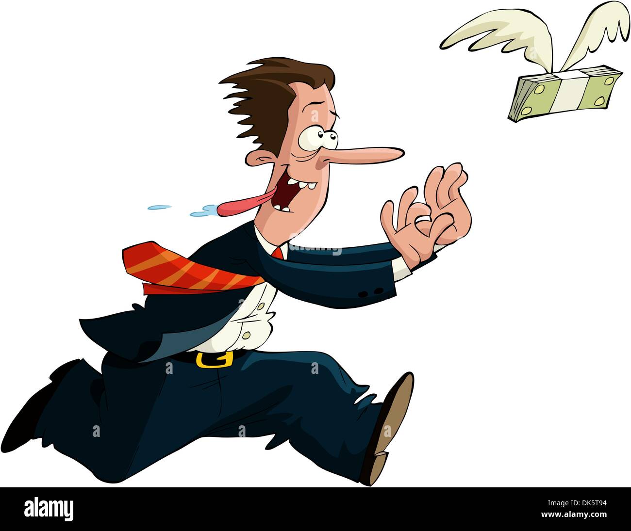 A man runs after money, vector illustration Stock Vector Image & Art ...