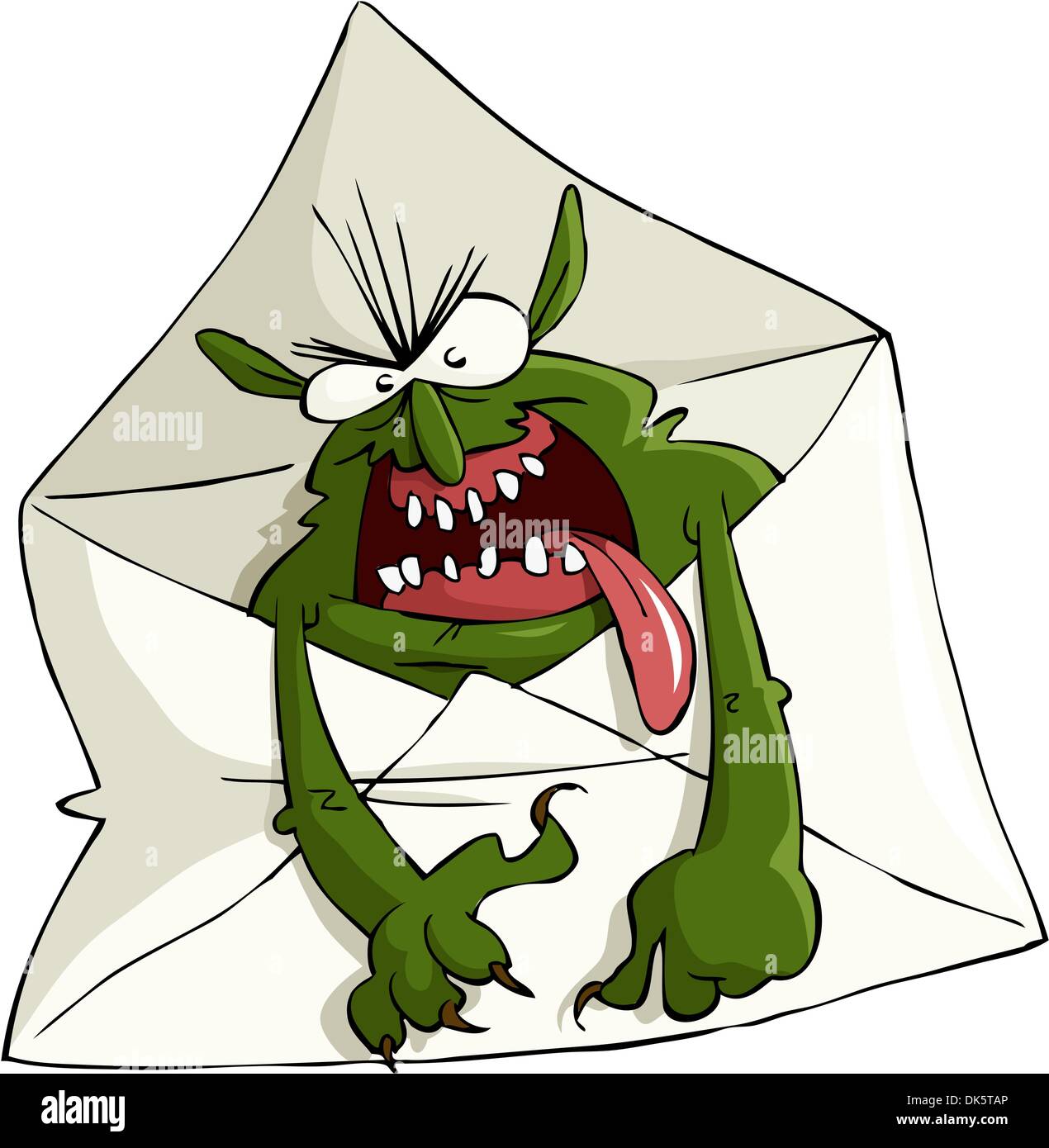 Cartoon spam in the envelope, vector illustration Stock Vector Image ...