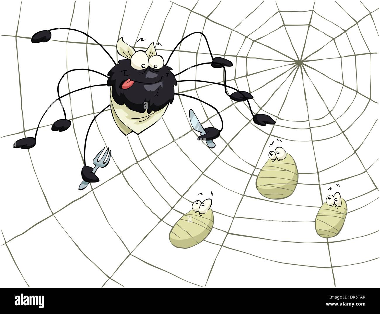 The spider is going dine, vector illustration Stock Vector Image & Art ...