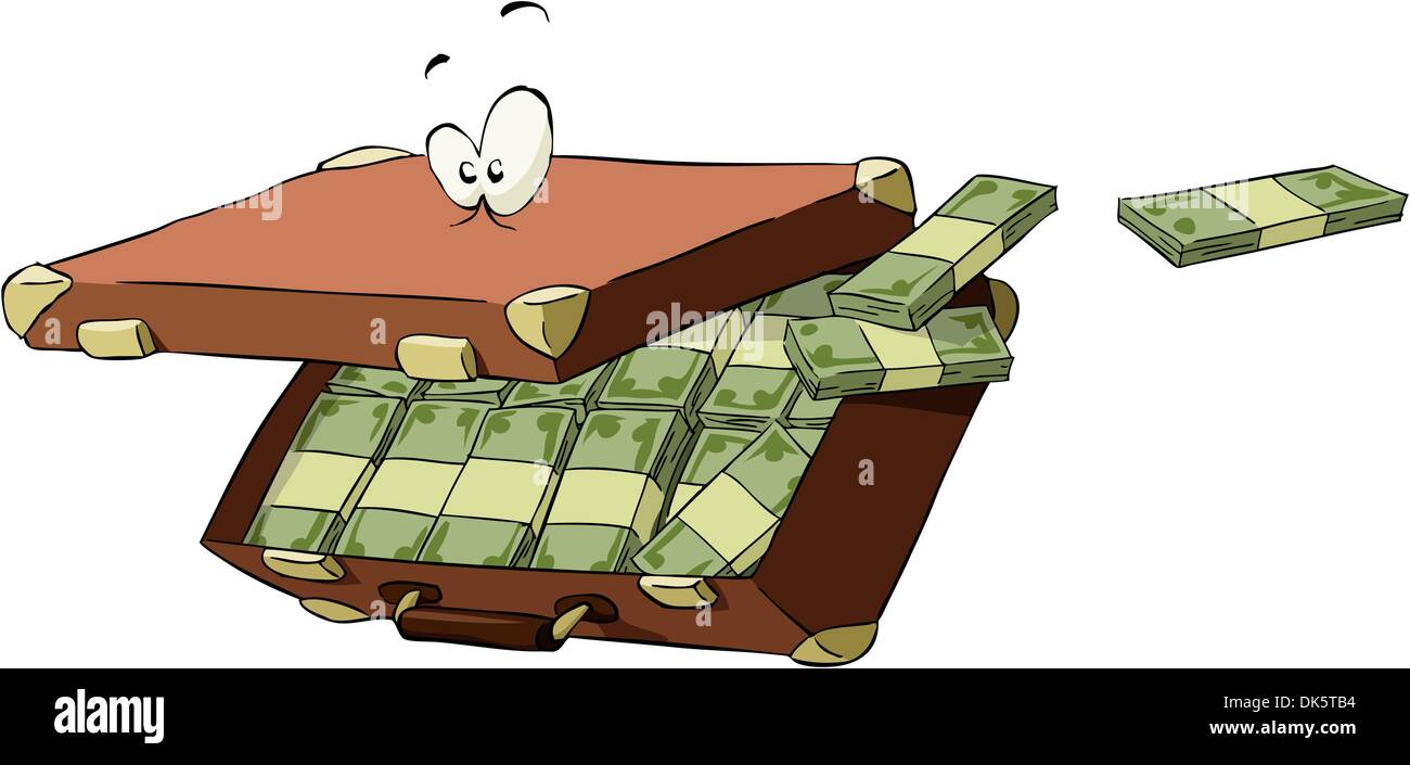 Suitcase of money on a white background, vector illustration Stock ...