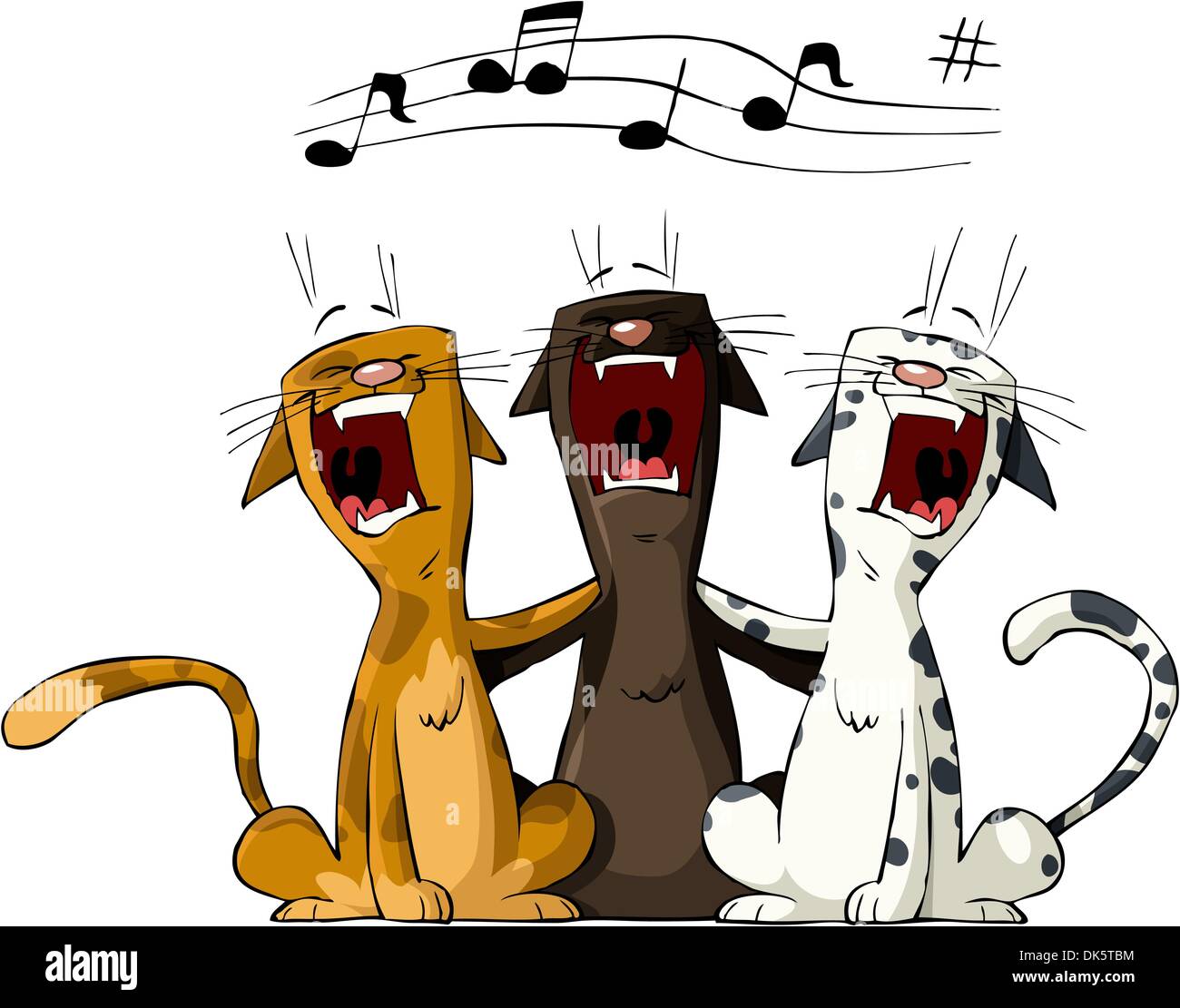 Three cat on a white background, vector illustration Stock Vector Image ...