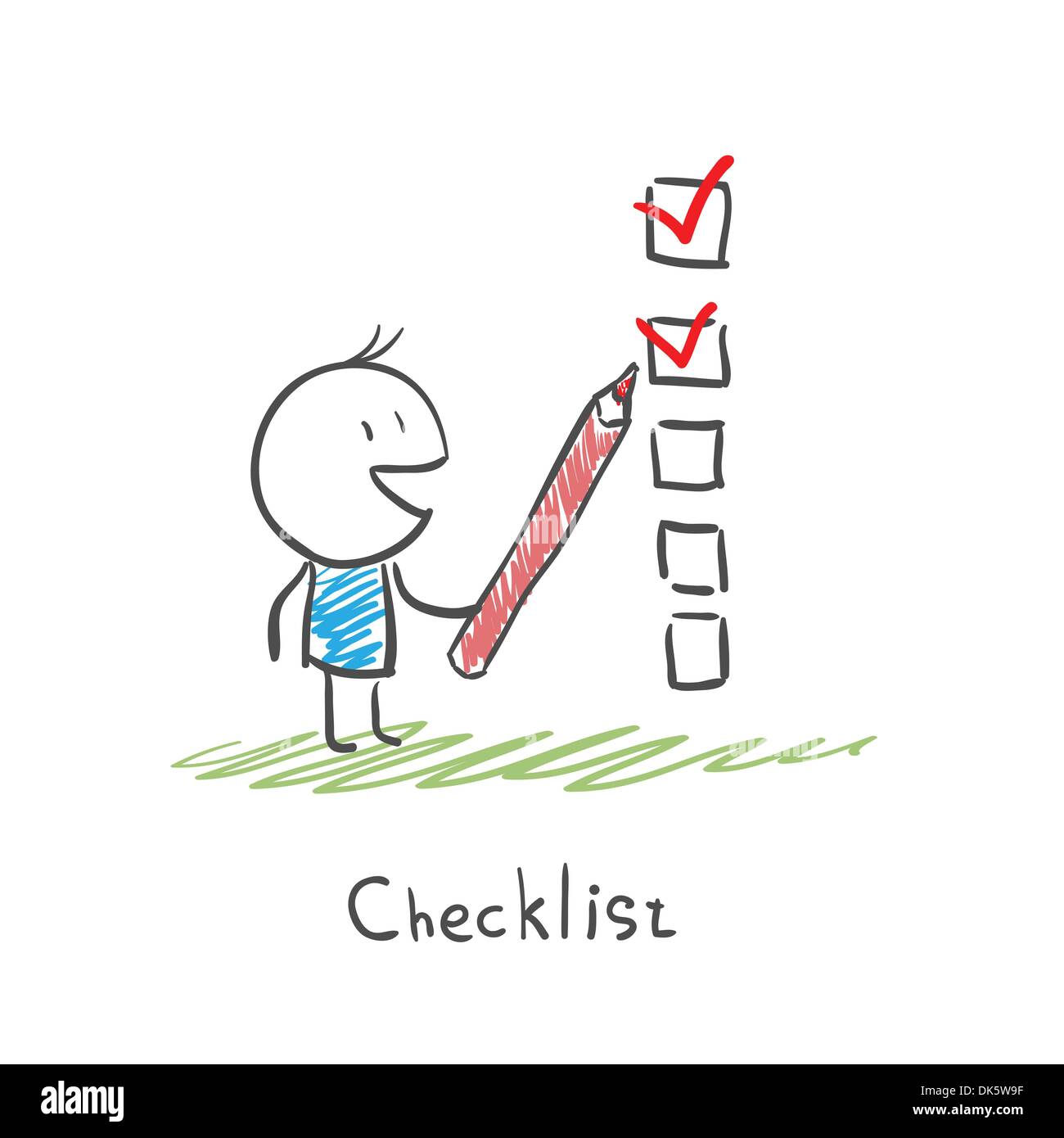 Hand drawn check boxes Cut Out Stock Images & Pictures - Alamy