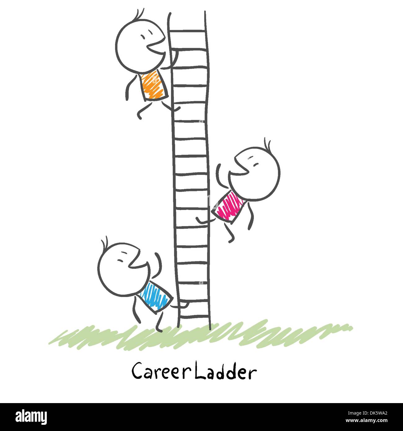 Business people climbing up the corporate ladder. Conceptual ...
