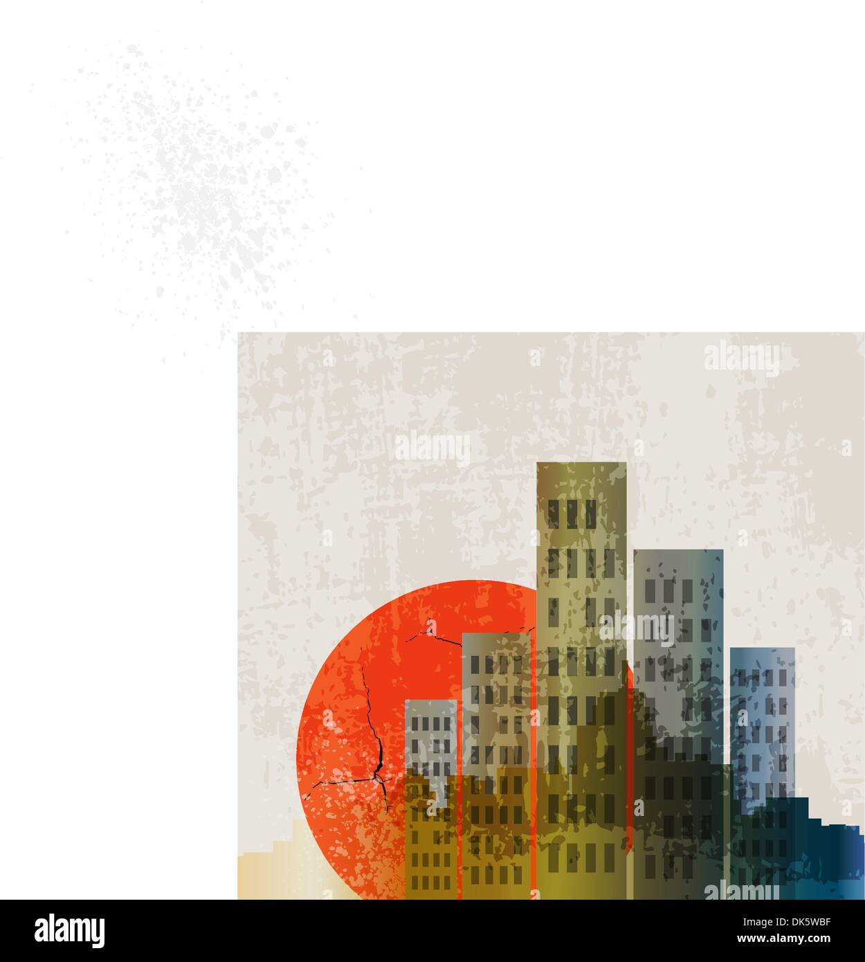 Apocalyptic retro poster. Sunset. Grunge background Stock Vector Image ...