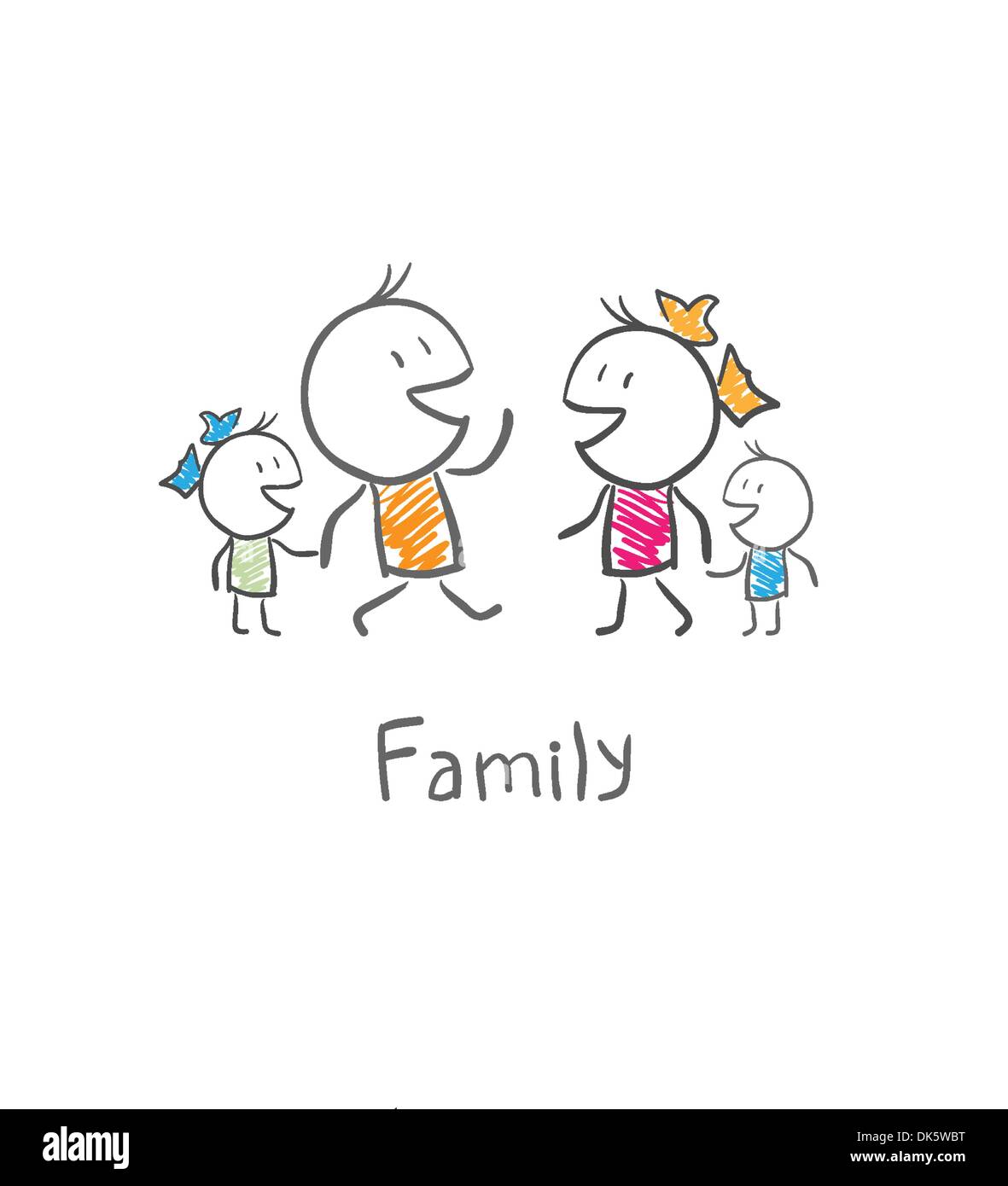 Family son daughter color colour family group Stock Vector Images - Alamy