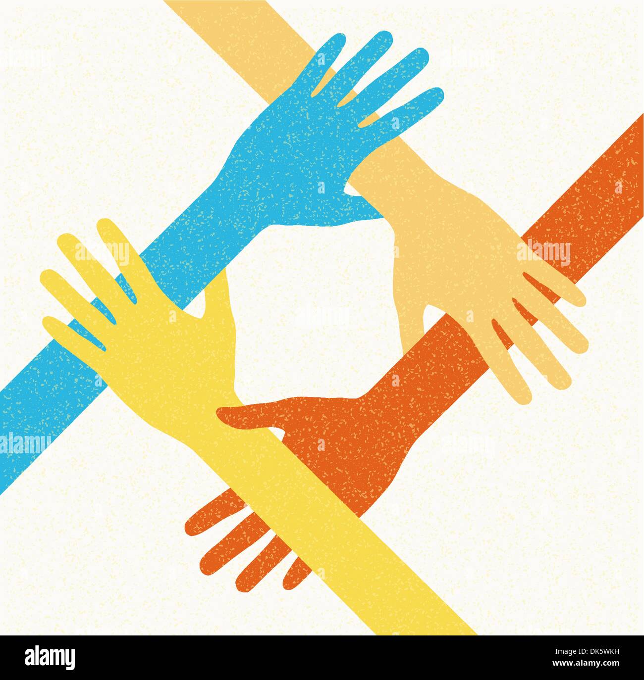 hands teamwork. connecting concept. Vector illustration Stock Vector ...