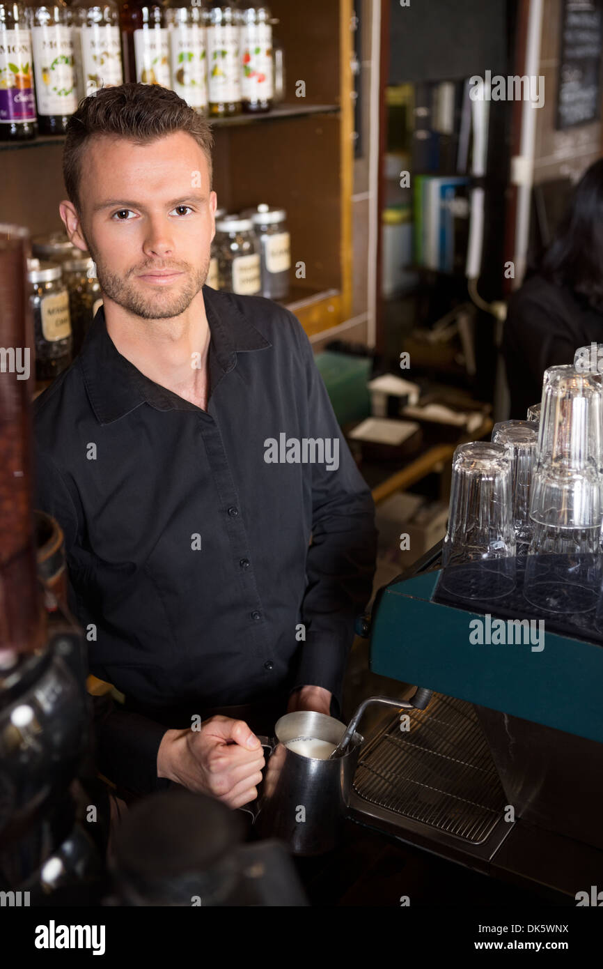 Young Barista Working At Coffeeshop Stock Photo - Alamy