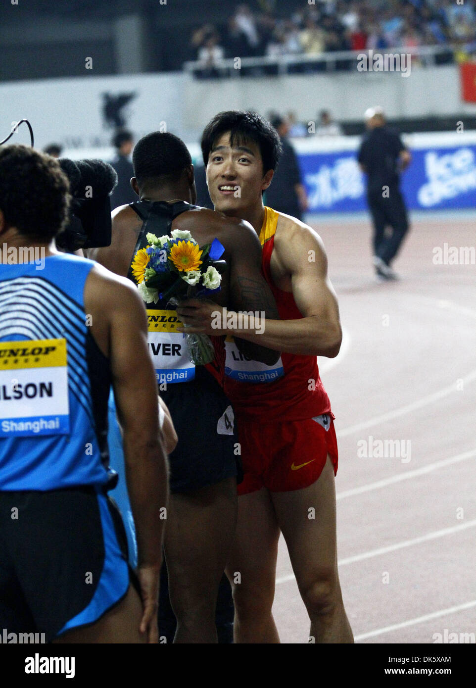 May 15, 2011 - Shanghai, China - LIU XIANG gets congratulations from ...