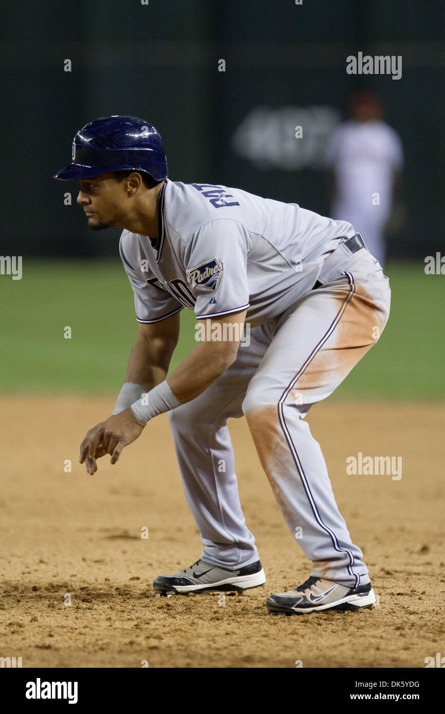 May 17, 2011 - Phoenix, Arizona, U.S - San Diego Padres outfielder Eric Patterson (9) leads off ...