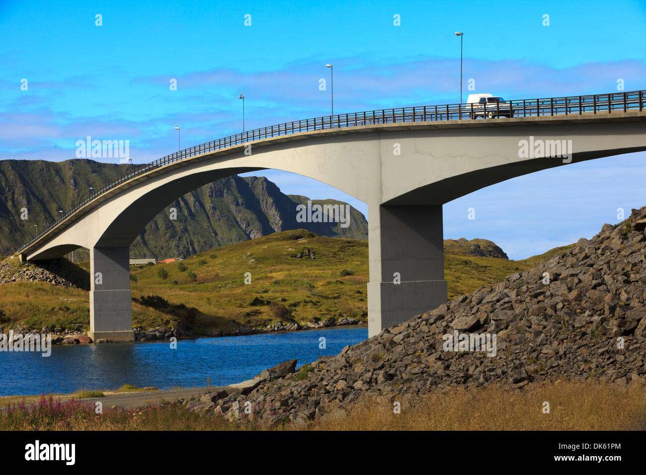 Bridge, Lofoten Islands, Nordland, Norway, Scandinavia, Europe Stock ...