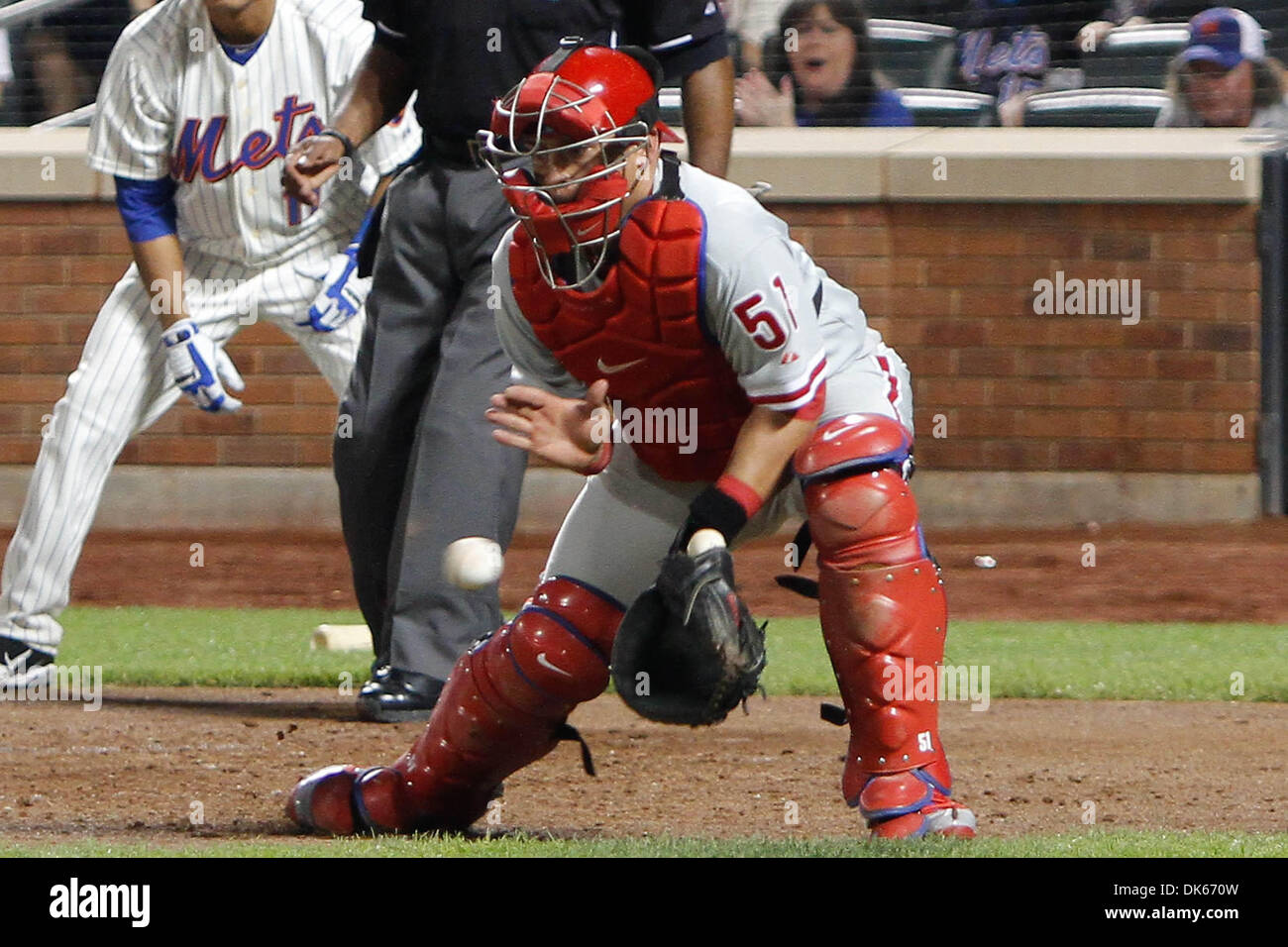 May 27, 2011 - Corona, New York, U.S - Philadelphia Phillies catcher ...