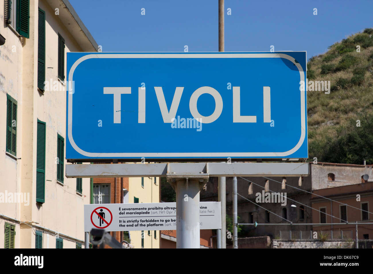 Tivoli train station sign hi-res stock photography and images - Alamy