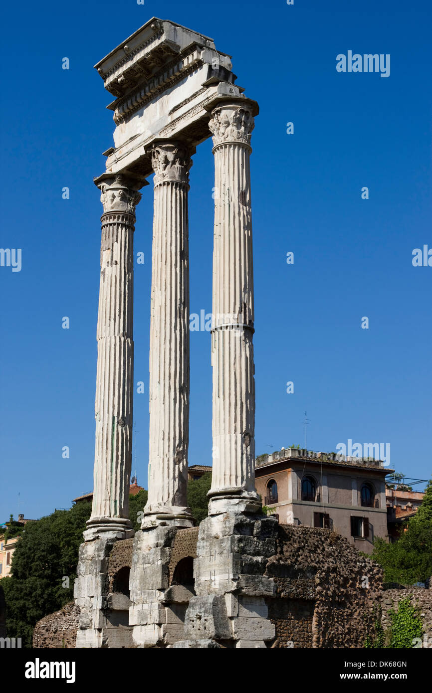 The Temple of Castor and Pollux in the Roman Forum, Rome, Lazio, Italy ...