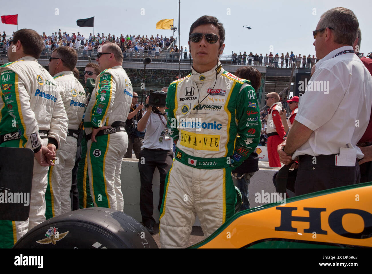 May 29, 2011 - Indianapolis, Indiana, U.S. - TAKUMA SATO stands on ...