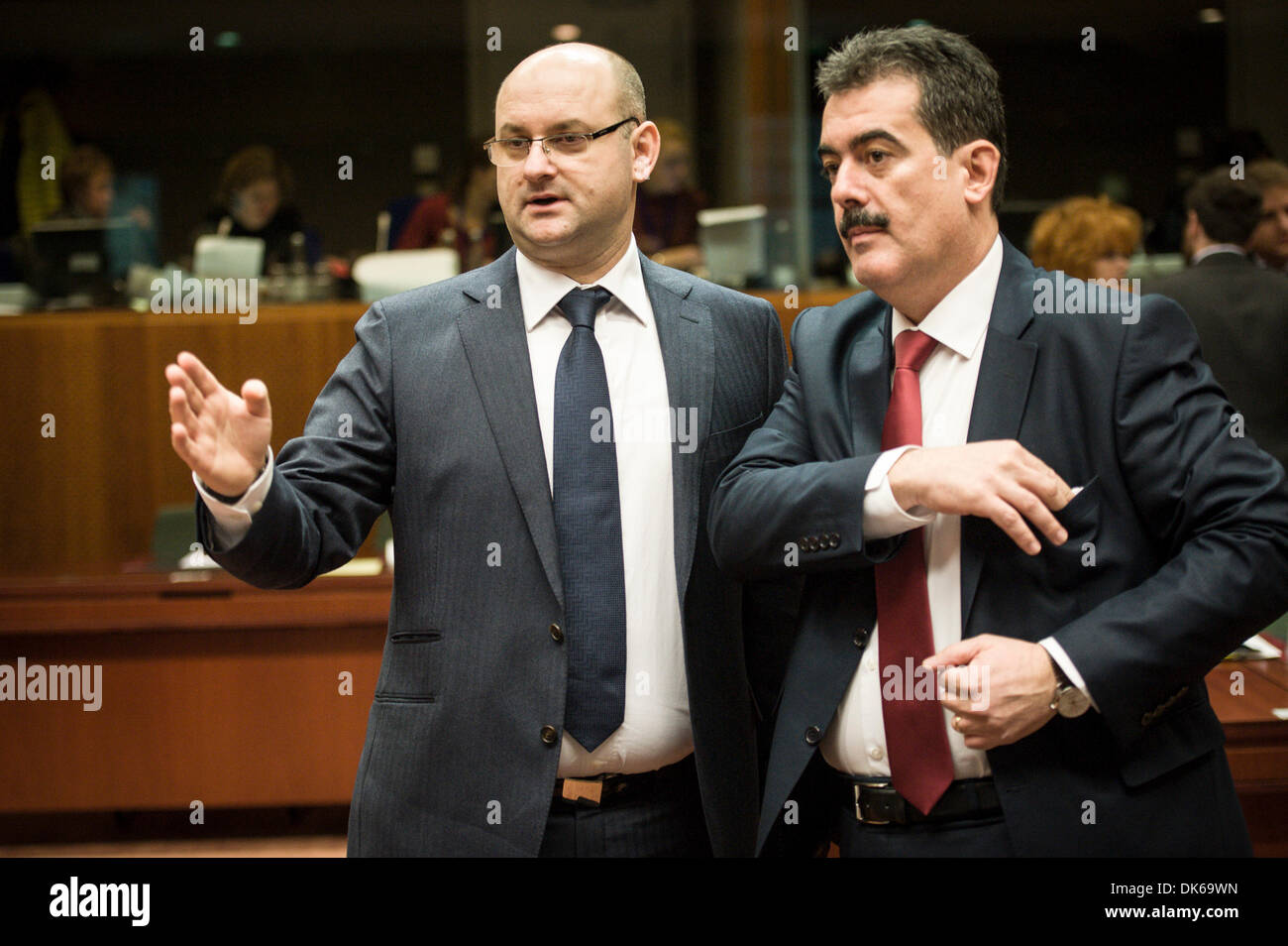 Brussels, Belgium. 2nd December 2013. Andrei GEREA (R ) Romanian ...
