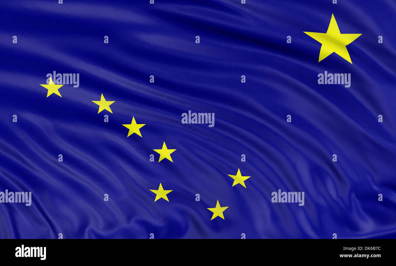 3D Alaska Flag Stock Photo - Alamy