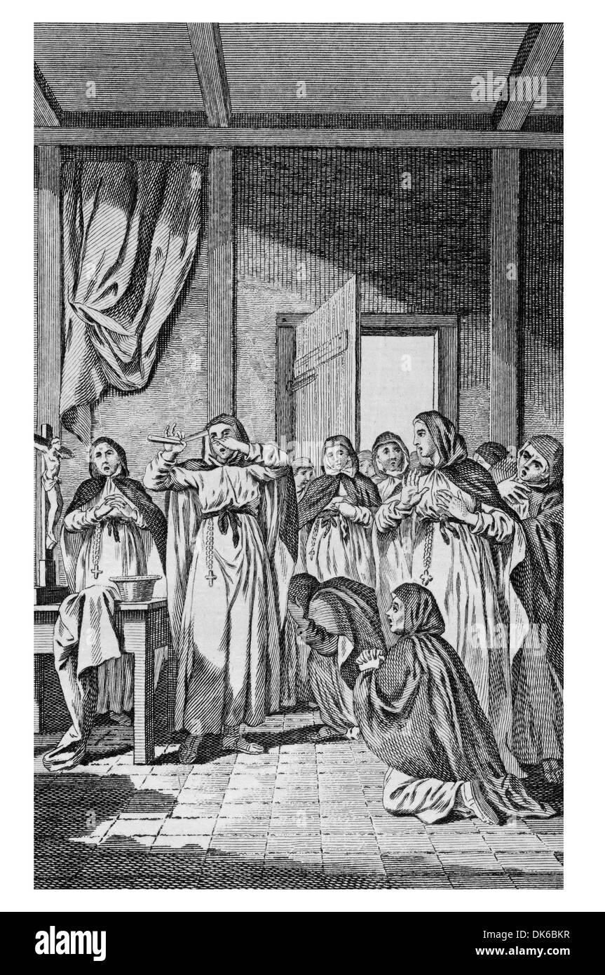 The Abbess of Coldingham Monastery cutting off her nose and upper lip ...