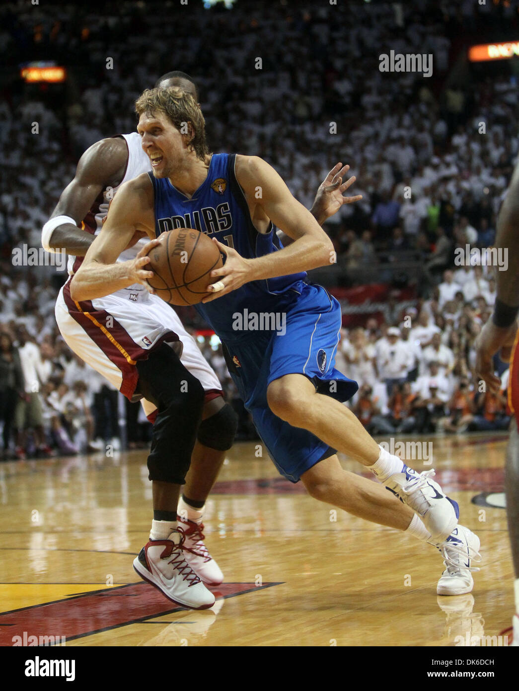 June 02, 2011 - Miami, Florida, U.S. - The Mavs' Dirk Nowitzki drives ...