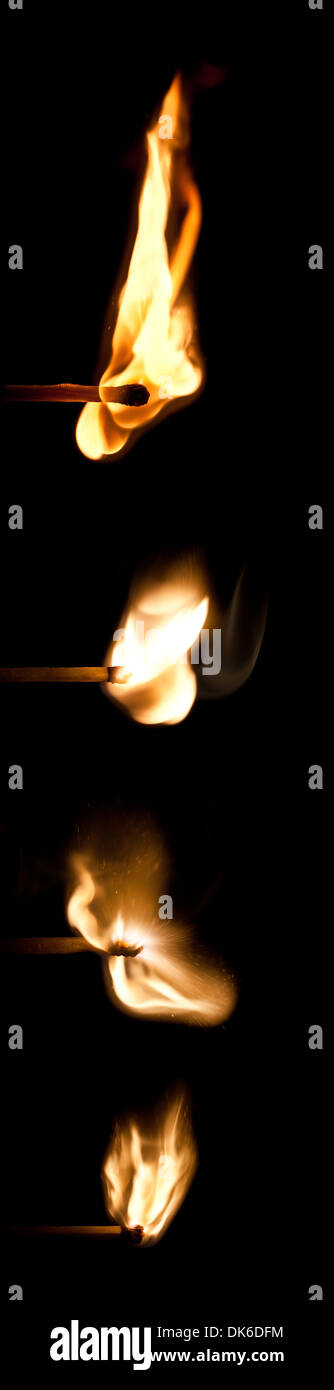 Shapes of fire flames on flammable match Stock Photo - Alamy