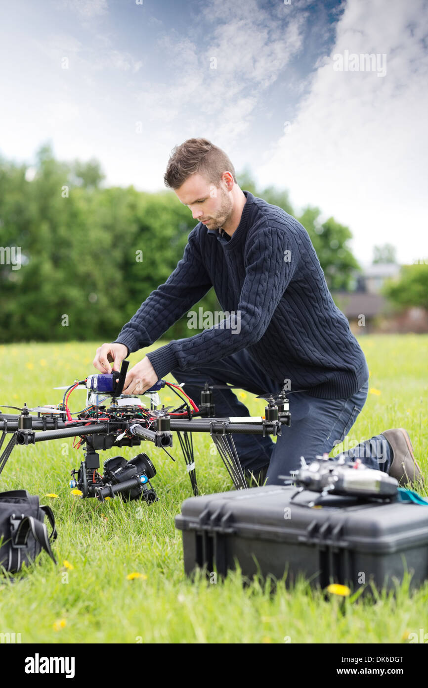 Young Engineer Assembling UAV Stock Photo - Alamy