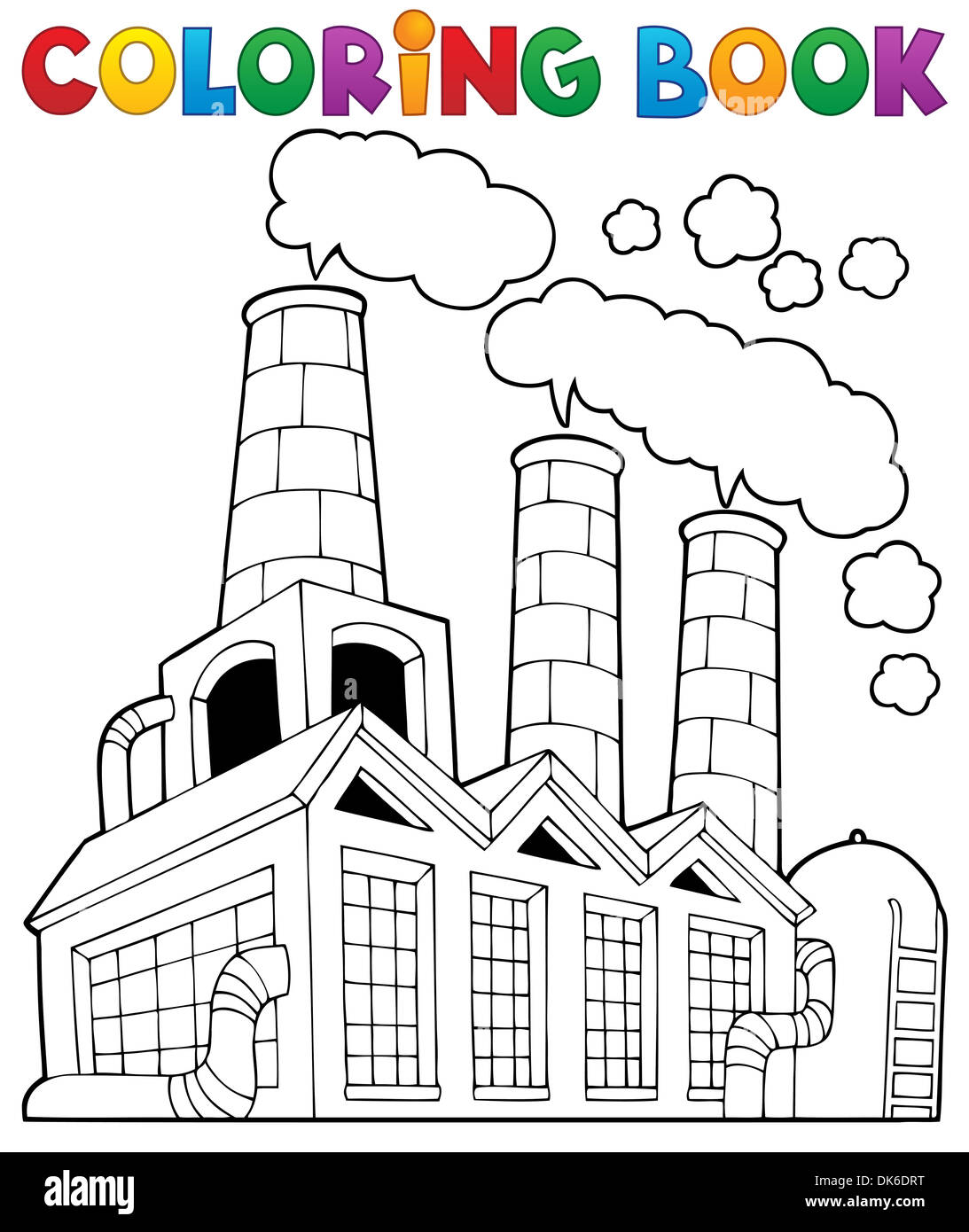 Coloring book factory theme 1 - picture illustration Stock Photo - Alamy