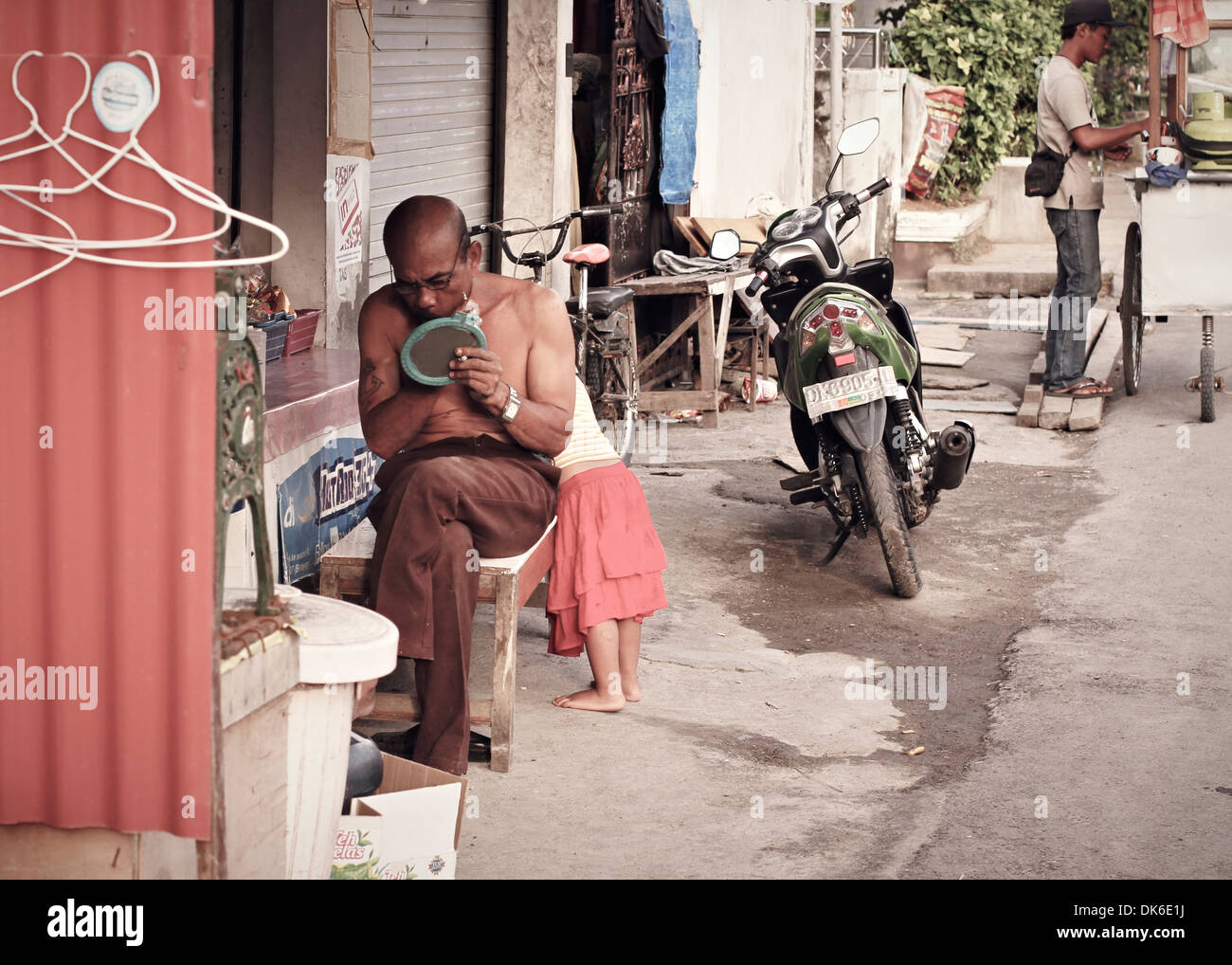Man plucking his face Stock Photo - Alamy
