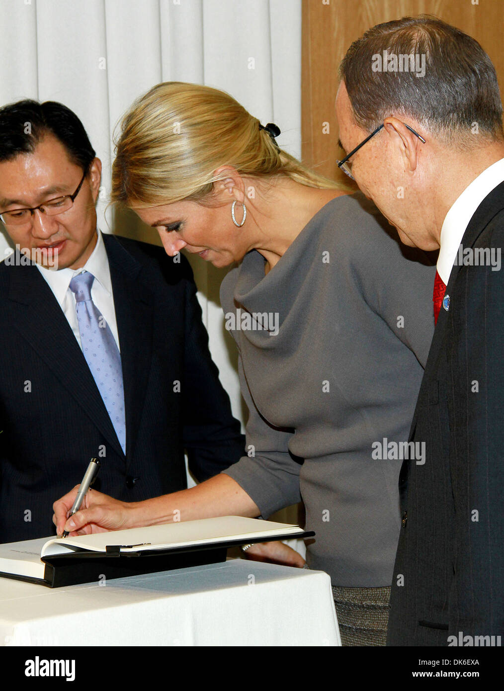 Princess Maxima of Netherlands and United Nations Secretary-General Ban ...