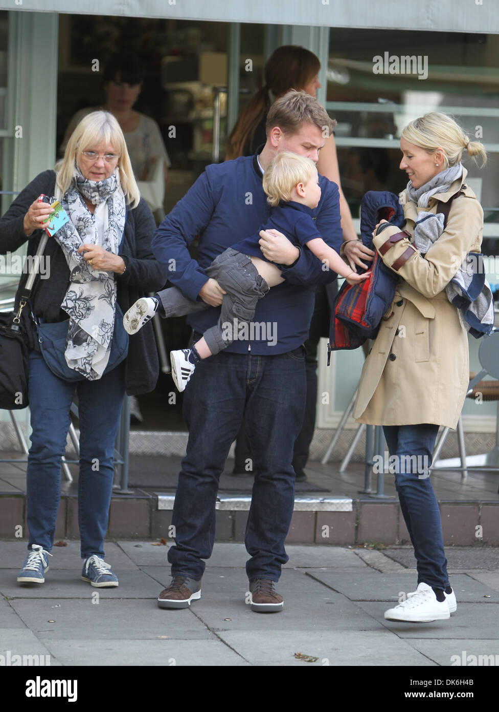 Newlyweds James Cordon and Julia Carey take their son Max for lunch in ...