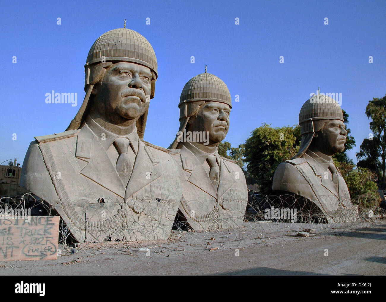 Thirty-foot tall bronze sculptures of former Iraqi dictator Saddam ...