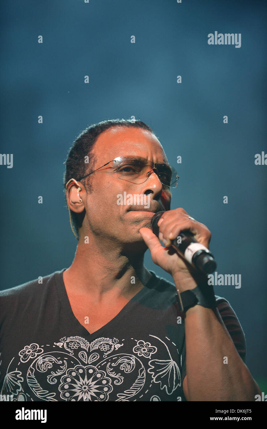 Jon Secada performs during Miami Rocks Our Troops at Bank United Center ...