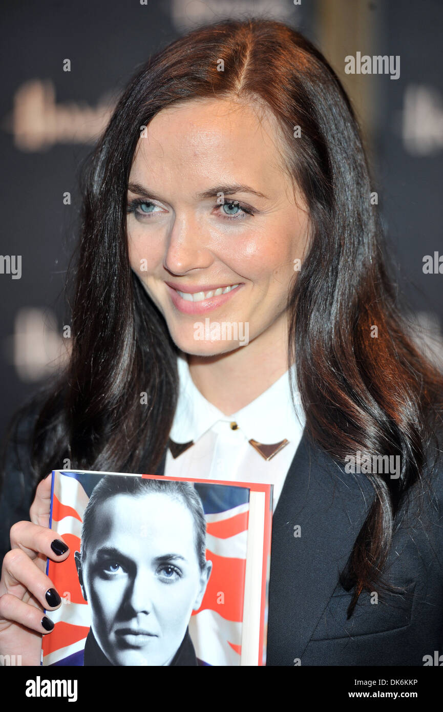 Victoria Pendleton signs her book 'Between Lines' at Harrods Sports ...
