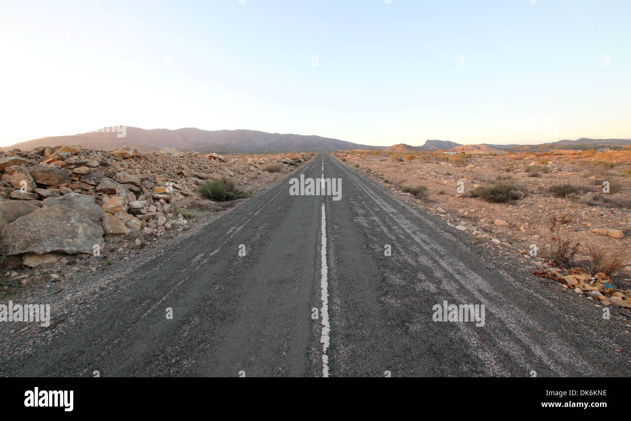 Empty country road in Murcia region of Spain Stock Photo - Alamy