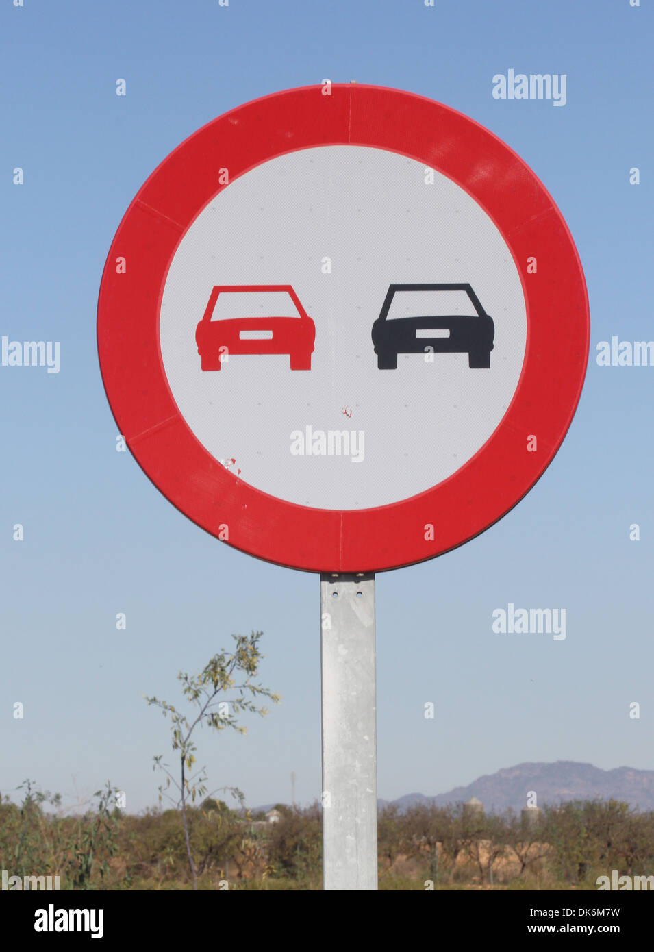 European Road Sign no overtaking Stock Photo - Alamy