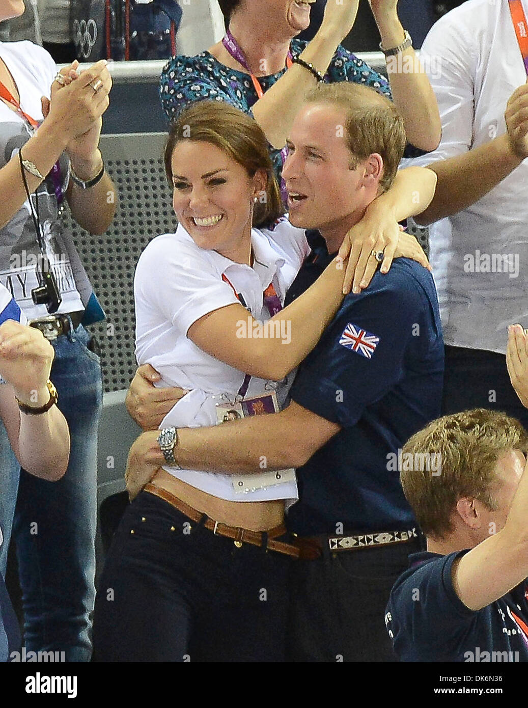 Kate Middleton and Prince William during Team Pursuit Track Cycling ...